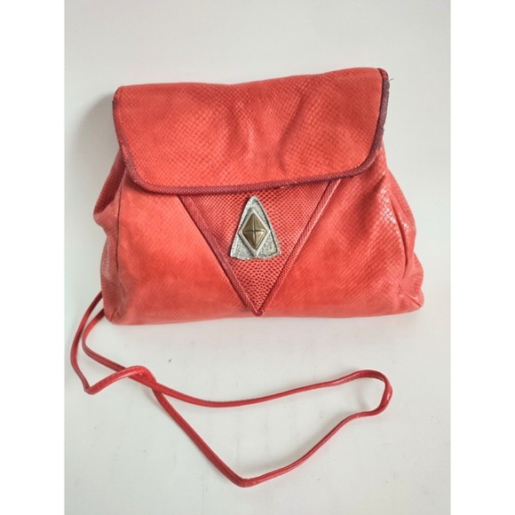 Cynthia Lockhart | Bags | Vintage Cynthia Lockhart Coral Faux Snakeskin ...
